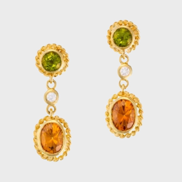 Sphene, Zircon and Diamond Earrings – Brenda Smith Jewelry